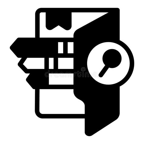 Folder With Bookmarks And Magnifier Solid Icon Neural Dataset Concept