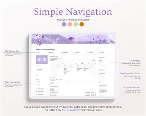Adhd Notion Life Planner Adhd Notion Template Adhd Notion Etsy Uk