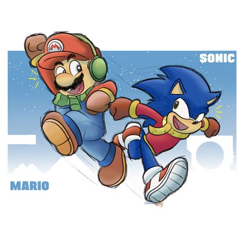 Mario And Sonic Winter Art By Tstudioyt On Deviantart