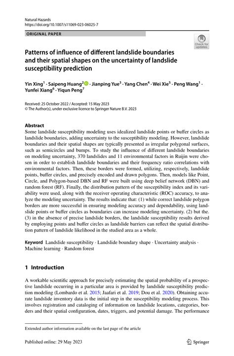 pdf patterns of influence of different landslide boundaries and their