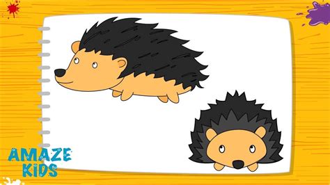 Как Нарисовать Животных Ежика для Детей Простые Рисунки Своими Руками