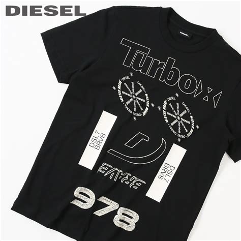 【楽天市場】 Diesel ディーゼル メンズ プリント クルーネック 半袖tシャツ カットソー【t Just E12】【サイズxs】【1サイズ程大きめのサイズ感】【ブラック】die M T
