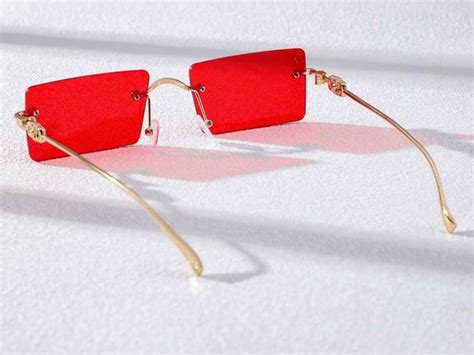 Vintage Vintage Square Sunglasses Red Tinted Grailed