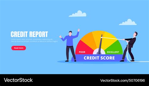 Man Pushes Credit Score Arrow Gauge Speedometer Vector Image