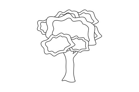 Tree Botany Garden Outline Graphic By Fadhiesstudio Creative Fabrica