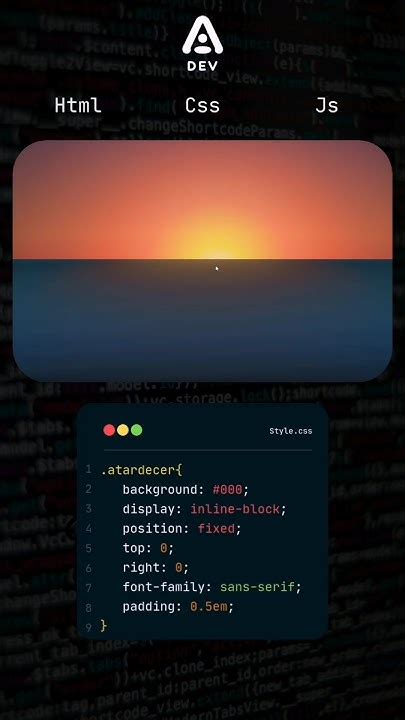 Atardecer Con Html Css Y Javascript Programming Html Css Code