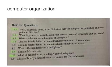 Solved Computer Organization Review Questions 11 What In