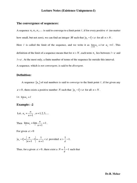 lecture notes i download free pdf sequence limit mathematics