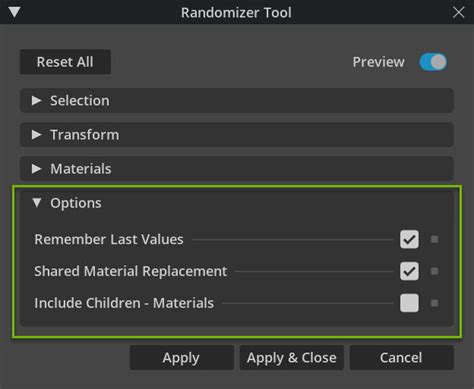Randomizer Tool — Omniverse Extensions
