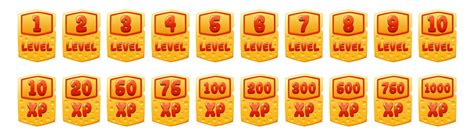 Free Vector Set Of Cheese Game Level Ui Icons Score Experience