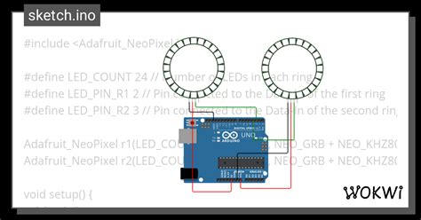 Arduino And Two Rings Wokwi ESP32 STM32 Arduino Simulator