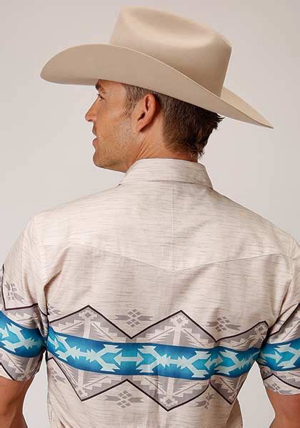 West Made Short Sleeve Shirt ~ Aztec Border