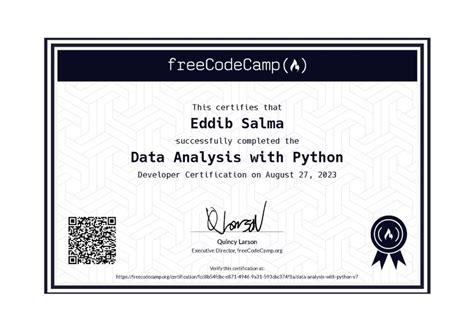 Salma Eddib On Linkedin Dataanalytics Python Freecodecamp