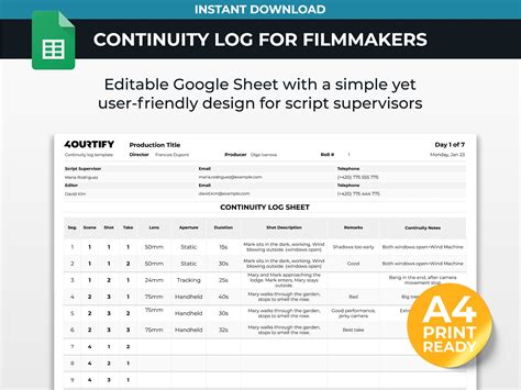 Log Sheet Template