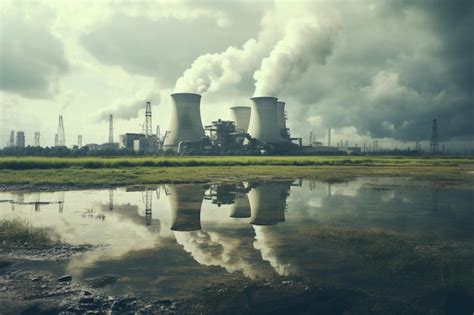 Premium Ai Image Radioactive Pollution Nuclear Power Plant