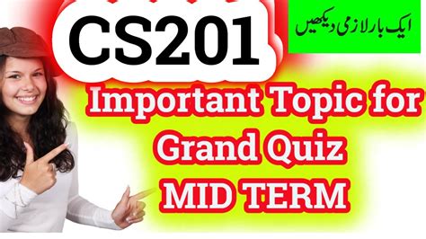 CS Grand Quiz Important Topic VU Mid Term Spring MCQ Questions Syllabus Guide