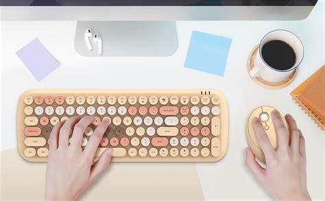 Mofii Wireless Keyboard And Mouse Combo Retro Typewriter Keyboard With Multi Media