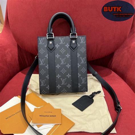 現貨二手 Lv 路易威登 Sac Plat Mini 黑色老花 琴譜包 斜挎包 手提包 M46453 蝦皮購物