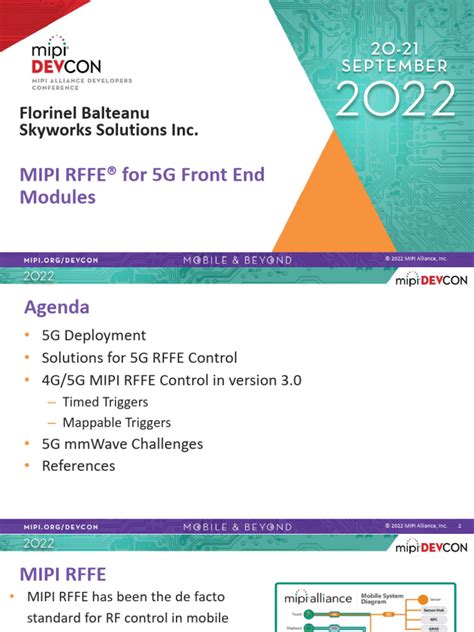 2022 Mipi Devcon Rffe 5g Front End Modules Pdf 4 G Duplex Telecommunications