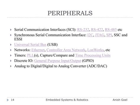 Robotics And Embedded Systems Pptx