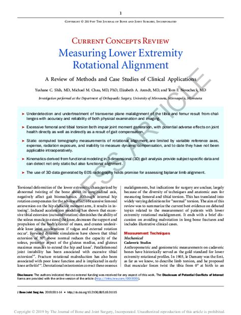 Pdf Measuring Lower Extremity Rotational Alignment