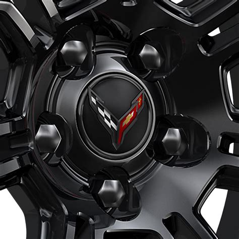 C8 Corvette Black Carbon Flash Wheel Center Cap With Flags Black On Sale Corvette Forum