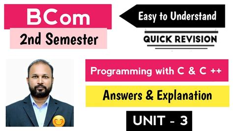 Programming With C And C Unit 3 Quick Revision 2025 Bcom Ii Semester 2nd Sem Imp Ou Pu Ku Tu Mgu