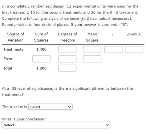 Solved In A Completely Randomized Design Experimental Chegg