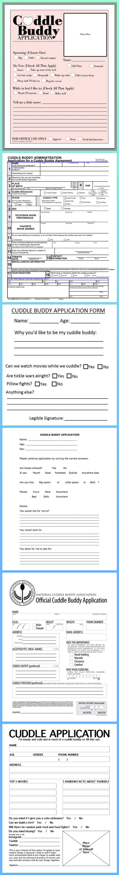 Cuddle Buddy Application Form Printable Printable Forms Free Online