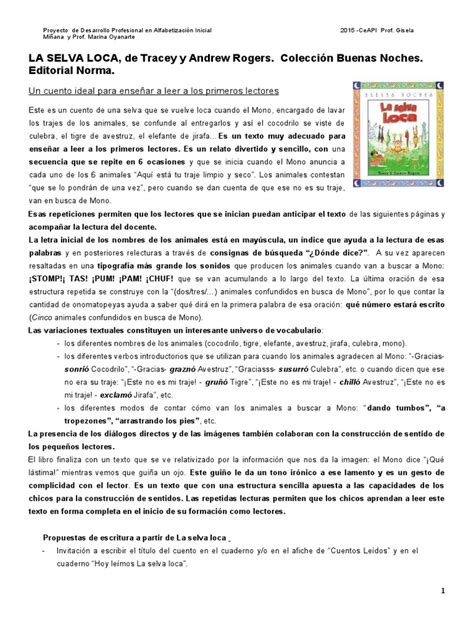 La Selva Loca Lectura Divertida Inicial Pdf Artes Del Lenguaje Y
