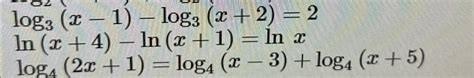 Solved Solve Logarithmic