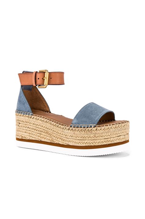 See By Chloe Glyn Platform Sandal In Blue Revolve