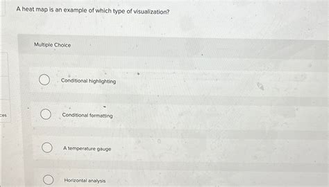Solved A Heat Map Is An Example Of Which Type Of