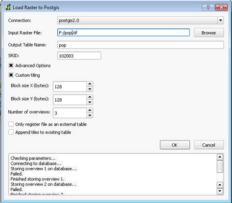 Loading A Raster Using Qgis Into A Postgis20 Enabled Database