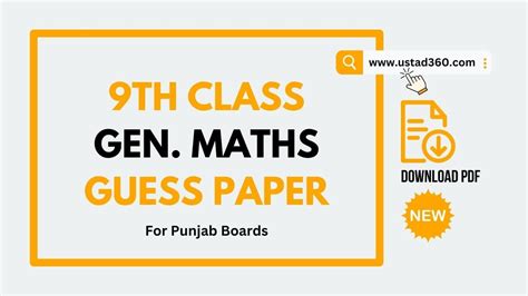 10th Class General Science Guess Paper 2025 Pdf Ustad360