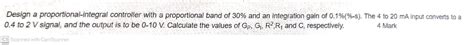 Solved Design A Proportional Integral Controller With A