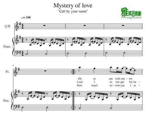 Mystery Of Love 长笛钢琴伴奏谱 找教案个人博客