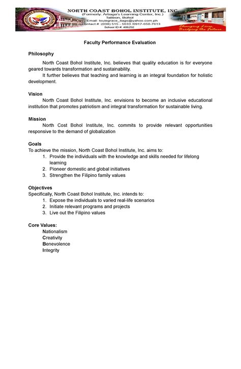 faculty performance evaluation faculty performance evaluation