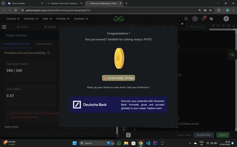 Geekstreak2024 Geekstreak2024 Deutschebank Geeksforgeeks Coding