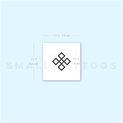 Angular Bowen Knot Temporary Tattoo Set Of 3 Small Tattoos