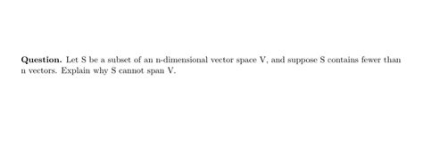 Solved Question Let S ﻿be A Subset Of An N Dimensional