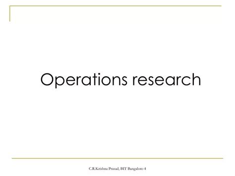 PPT Operations Research PowerPoint Presentation Free Download ID 4350852