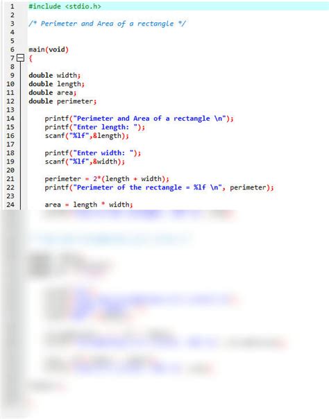 solution c programming computation of area and perimeter program