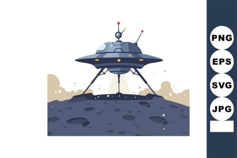 Space Probe Landing On Rocky Moon Surfac Graphic By Mustafa Beksen