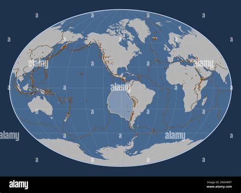 Nazca Tectonic Plate On The Solid Contour Map In The Fahey Projection Centered Meridionally