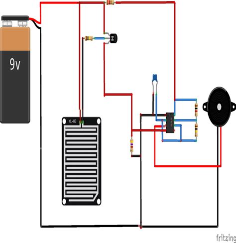 Rain Detector Circuit Using 555 Timer Circuit Diagram