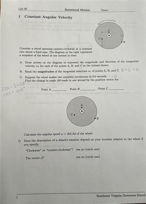 Solved Lab Rotational MotionName Constant Angular Chegg