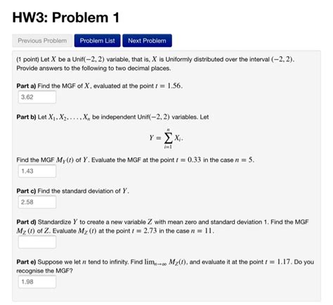 Solved Hw3 Problem 1 Previous Problem Problem List Next