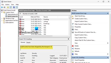 Event Id 1101 Audit Events Have Been Dropped By The Transport 0