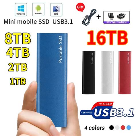 고속 휴대용 Ssd 1tb Usb 31 외장 솔리드 스테이트 하드 드라이브 500gb 노트북 노트북 Mac 용 미니 모바일 저장 장치 외장 솔리드 스테이트 하드 드라이브